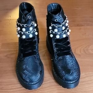 Sugar | Shoes | Sugar Kade Black Pearl Combat Boots Size 8 | Poshmark